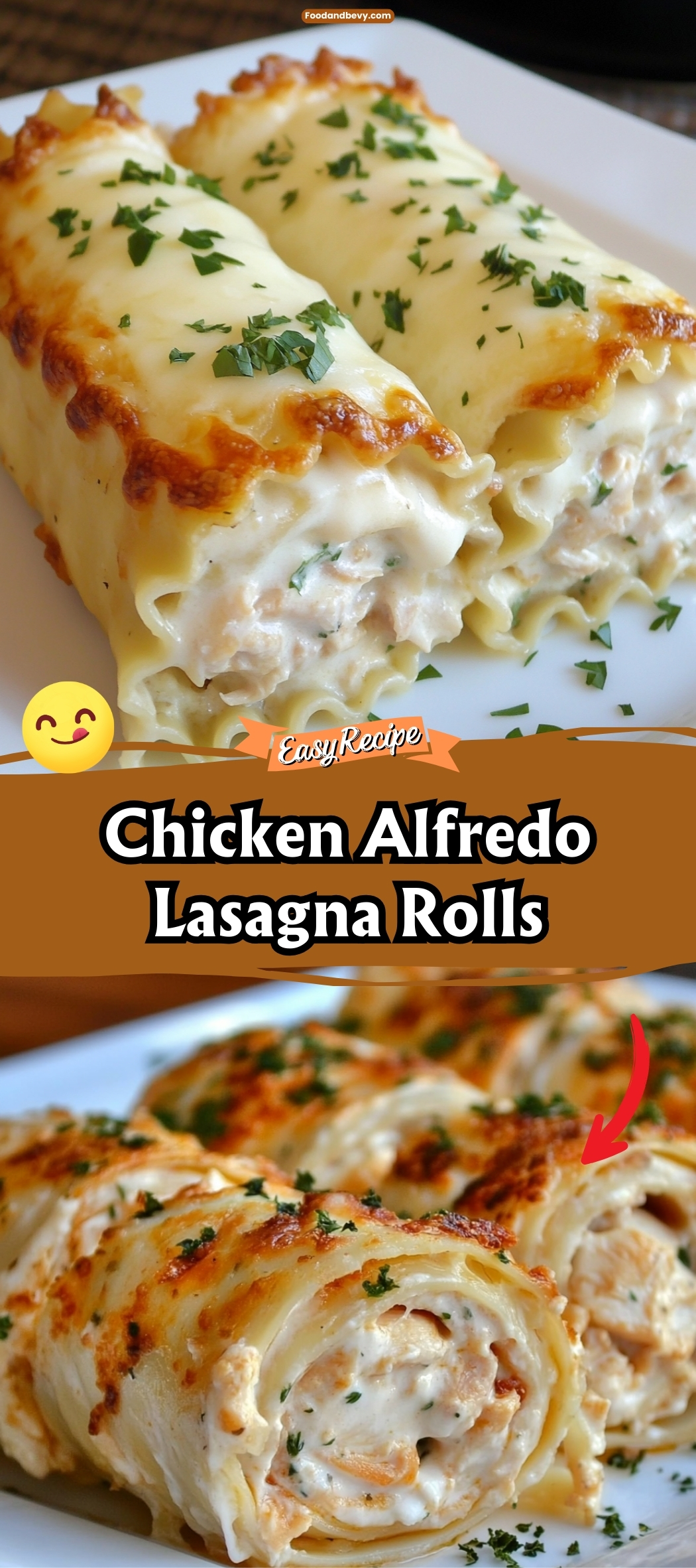 Chicken Alfredo Lasagna Rolls