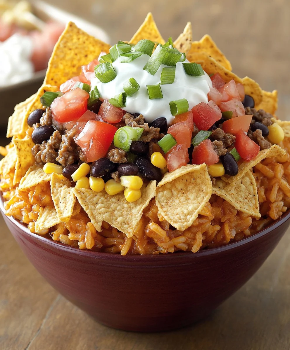 Taco Rice Bowl with Doritos